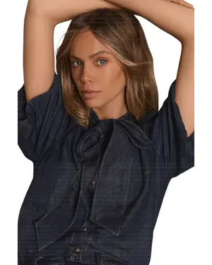 Mint Velvet Puff Sleeve Denim Shirt