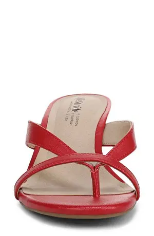 LIFESTRIDE Navine Kitten Heel Flip Flop - Fire Red