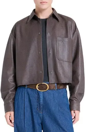 TWP Little Big Joe Leather Button-up Shirt