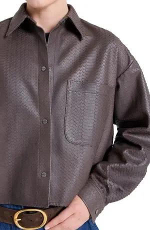 TWP Little Big Joe Leather Button-up Shirt