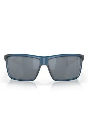 COSTA DEL MAR Rinconcito 60mm Polarized Rectangular Sunglasses - Atlantic Blue/gray