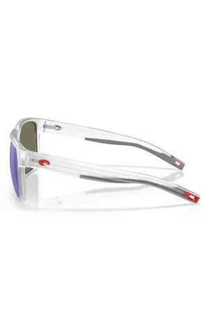 COSTA DEL MAR Spearo 59mm Polarized Mirrored Rectangular Sunglasses - Matte Clear/blue Mirror 580g