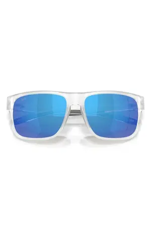 COSTA DEL MAR Spearo 59mm Polarized Mirrored Rectangular Sunglasses - Matte Clear/blue Mirror 580g