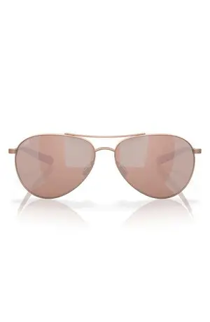 COSTA DEL MAR Piper 58mm Polarized Pilot Sunglasses - Rose Gold/copper Silver 580p