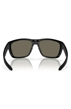 COSTA DEL MAR Ferg 59mm Polarized Mirrored Rectangular Sunglasses - Black/blue Mirror 580g