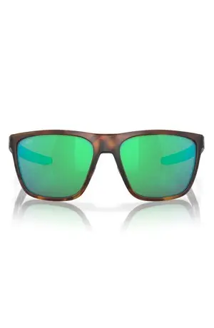 COSTA DEL MAR Costa Del Mar Ferg 59mm Polarized Mirrored Rectangular Sunglasses Tortoise/green Mirror 580g