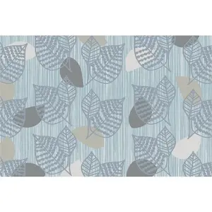 KAPLAN EARLY LEARNING COMPANY Sense Of Place Carpet6' X 9' - Blue Leaf