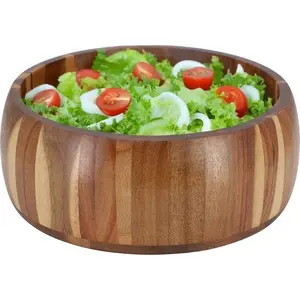 MEGACHEF 9.75 Inch Wood Salad Bowl - Acacia
