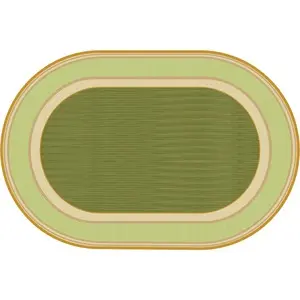 KAPLAN EARLY LEARNING COMPANY Sense Of Place Lowland Stripe Green Oval Carpet6' X 9 - Green Stripe