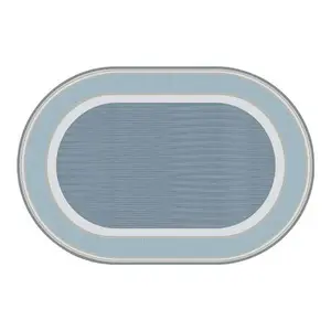 KAPLAN EARLY LEARNING COMPANY Sense Of Place Highland Stripe Carpet4' X 6' Oval - Blue