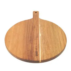 MEGACHEF 12 Inch Wood Round Serving Board With Handle