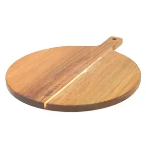 MEGACHEF 12 Inch Wood Round Serving Board With Handle