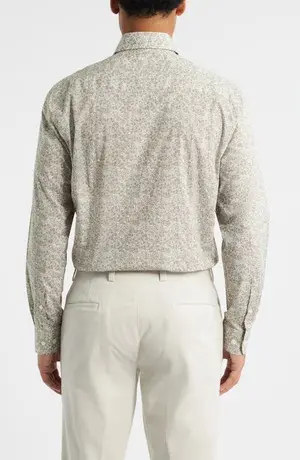 JACK VICTOR Lincoln Floral Stretch Cotton Button-up Shirt