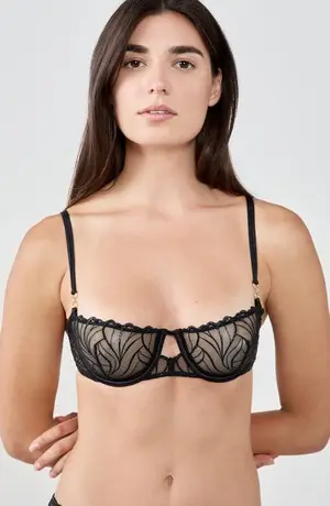 ETAM Envolee N°9 Embroidered Underwire Bra - Black