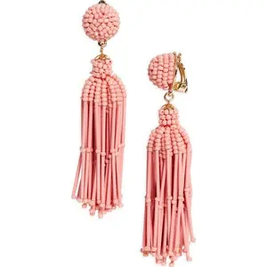 Carolina Herrera Beaded Tassel Drop Earrings - Sunset