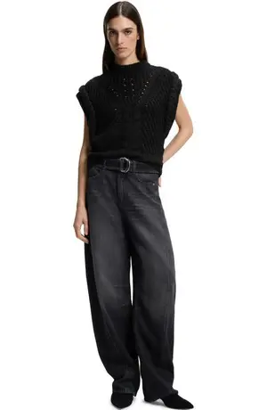 BOSS Fastina Cable Stitch Sleeveless Sweater