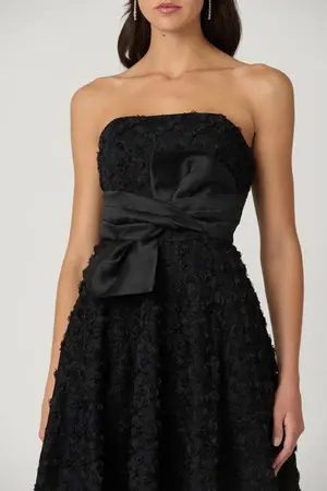 SHOSHANNA MIDNIGHT Midnight India Andes Lace Strapless Dress