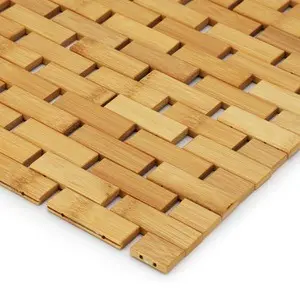 MEGACHEF Wood 16.25 X 24.5 Inch Rectangle Bathroom Mat