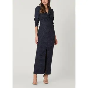 SHOSHANNA MIDNIGHT Asher Crystal Twill Dress - Navy/silver