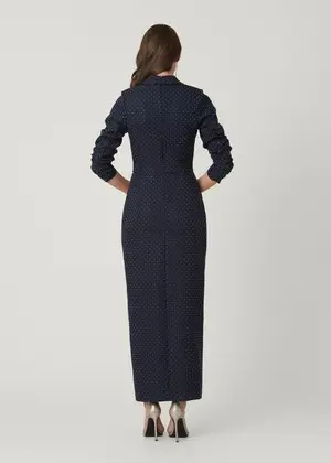 SHOSHANNA MIDNIGHT Asher Crystal Twill Dress