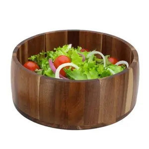 MEGACHEF 9.75 Inch Wood Salad Bowl - Acacia