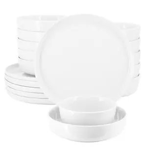 ELAMA Duncan 18 Piece Porcelain Dinnerware Set - White
