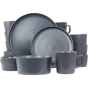 ELAMA Luxmatte Dark 20 Piece Dinnerware Set - Grey