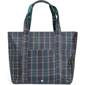 TRVL DESIGN Cambridge Plaid Jumbo Tote - Navy