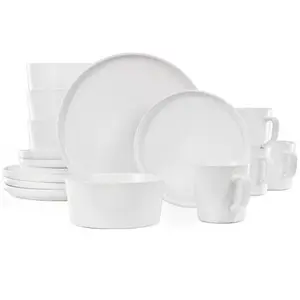 ELAMA Luxmatte 16 Piece Dinnerware Set - White