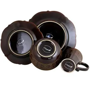 ELAMA Salia 16 Piece Stoneware Dinnerware Set
