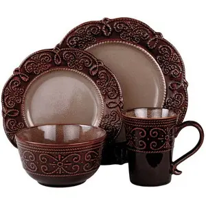 ELAMA Salia 16 Piece Stoneware Dinnerware Set