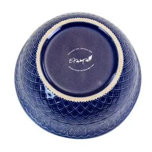 ELAMA Indigo Lotus 16 Piece Square Dinnerware Set