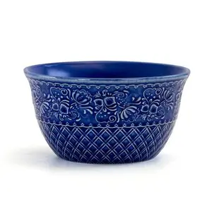 ELAMA Indigo Lotus 16 Piece Square Dinnerware Set