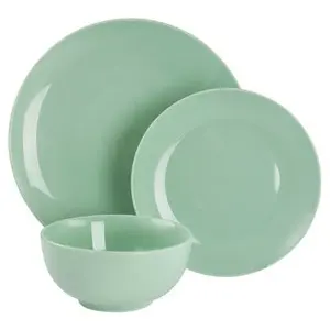 ELAMA Luna 18 Piece Porcelain Dinnerware Set - Green
