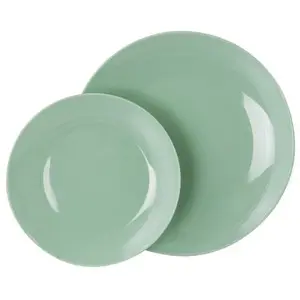 ELAMA Luna 18 Piece Porcelain Dinnerware Set - Green