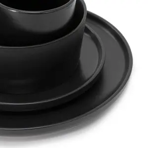 ELAMA Luxmatte 16 Piece Dinnerware Set - Black