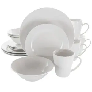 ELAMA Marshall 16 Piece Porcelain Dinnerware Set - White