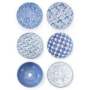 ELAMA Aurora 6 Piece Assorted Porcelain Bowl Set