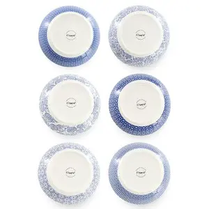 ELAMA Aurora 6 Piece Assorted Porcelain Bowl Set