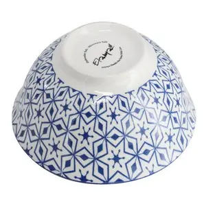 ELAMA Moxy 6 Piece Assorted Design 20oz Porcelain Footed Bowl Set