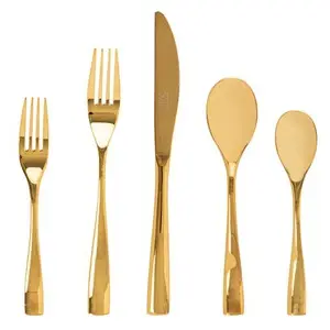 GIBSON HOME Holland Road 20 Piece Gold Stainless Steel Flatware Set - Metallic Gold