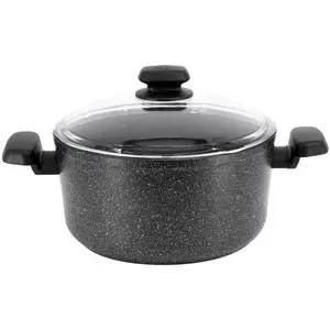 KORKMAZ Ornella Non Stick 11 Inch 8 Liter Casserole With Lid - Black