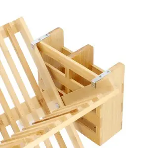 MEGACHEF 2 Tier Collapsible Kitchen Wood Drying Dish Rack