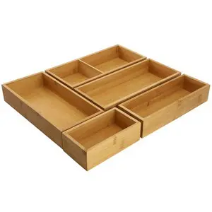 MEGACHEF Wood Storage And Organization Trays - Bamboo