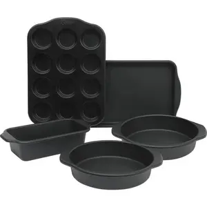 OSTER Teston Platinum Collection 5 Piece Nonstick Carbon Steel Bakeware Set - Black