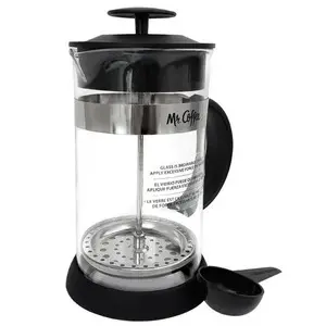 MR COFFEE Cafe Oasis 32 Ounce Quart Glass Body French Press Coffee Maker - Black