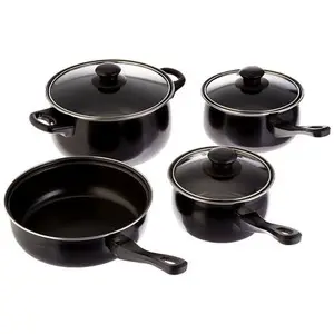 GIBSON HOME Chef Du Jour 7 Piece Carbon Steel Nonstick Cookware Set