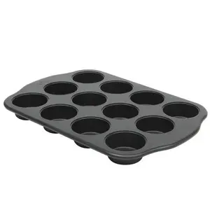OSTER Teston Platinum Collection 12-cup Nonstick Carbon Steel Muffin Pan - Black