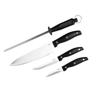 OSTER Granger 4 Piece Stainless Steel Blade Cutlery Set - Black