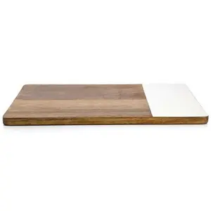 GIBSON HOME 16 Inch Duo Tone Rectangular Wood Serving Platter